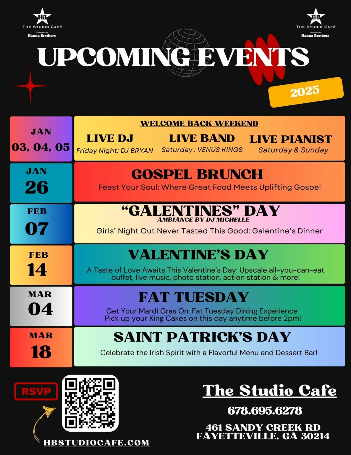 Home - The Studio Cafe - Operated by Hanna Brothers